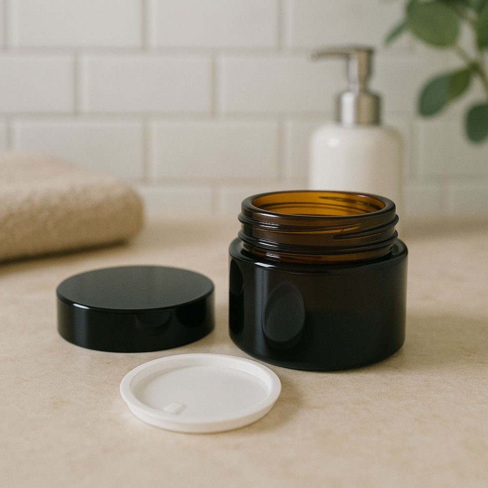 Envase de cristal ámbar para cremas cosméticas, 30 ml, Essenciales