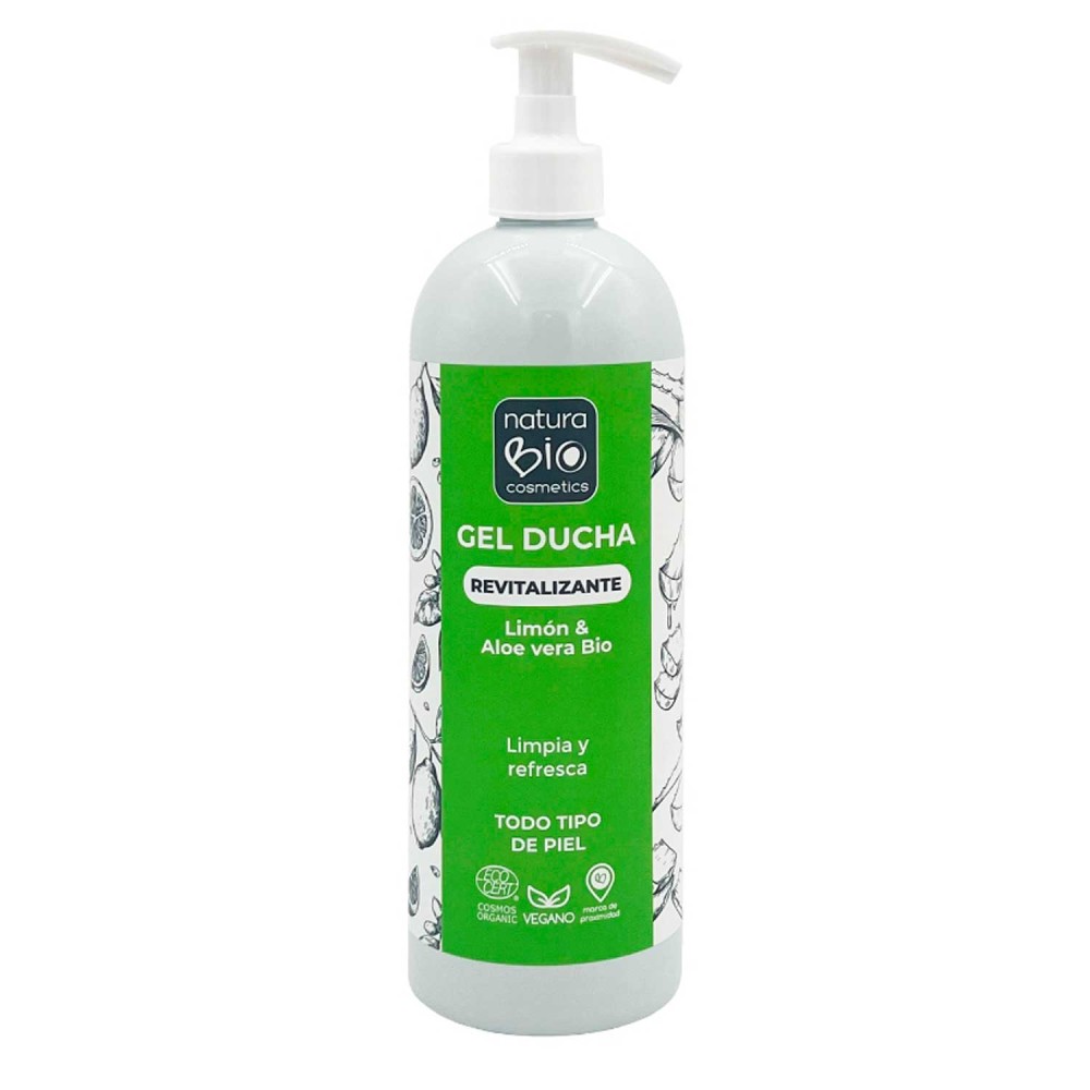 Gel de ducha ecológico de limón y aloe vera, NaturaBio Cosmetics