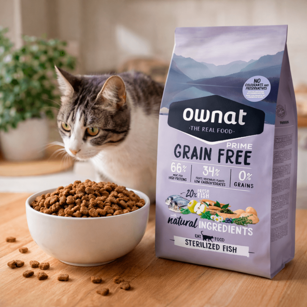 Pienso para gatos esterilizados con pescado, 1 kg, Ownat