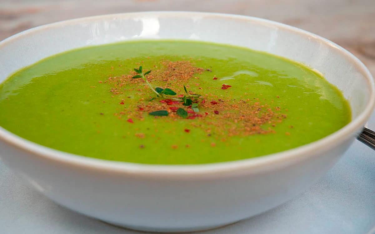 Receta Crema verde de coco
