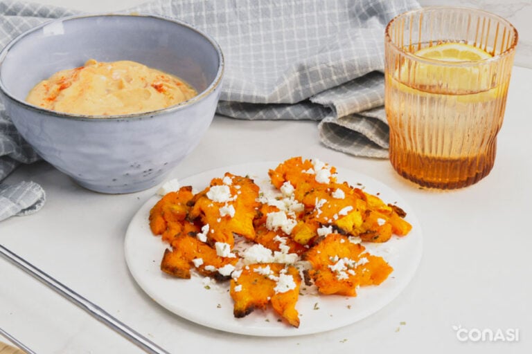 Receta de boniato al horno estilo smashed sweet potatoes - Blog Conasi